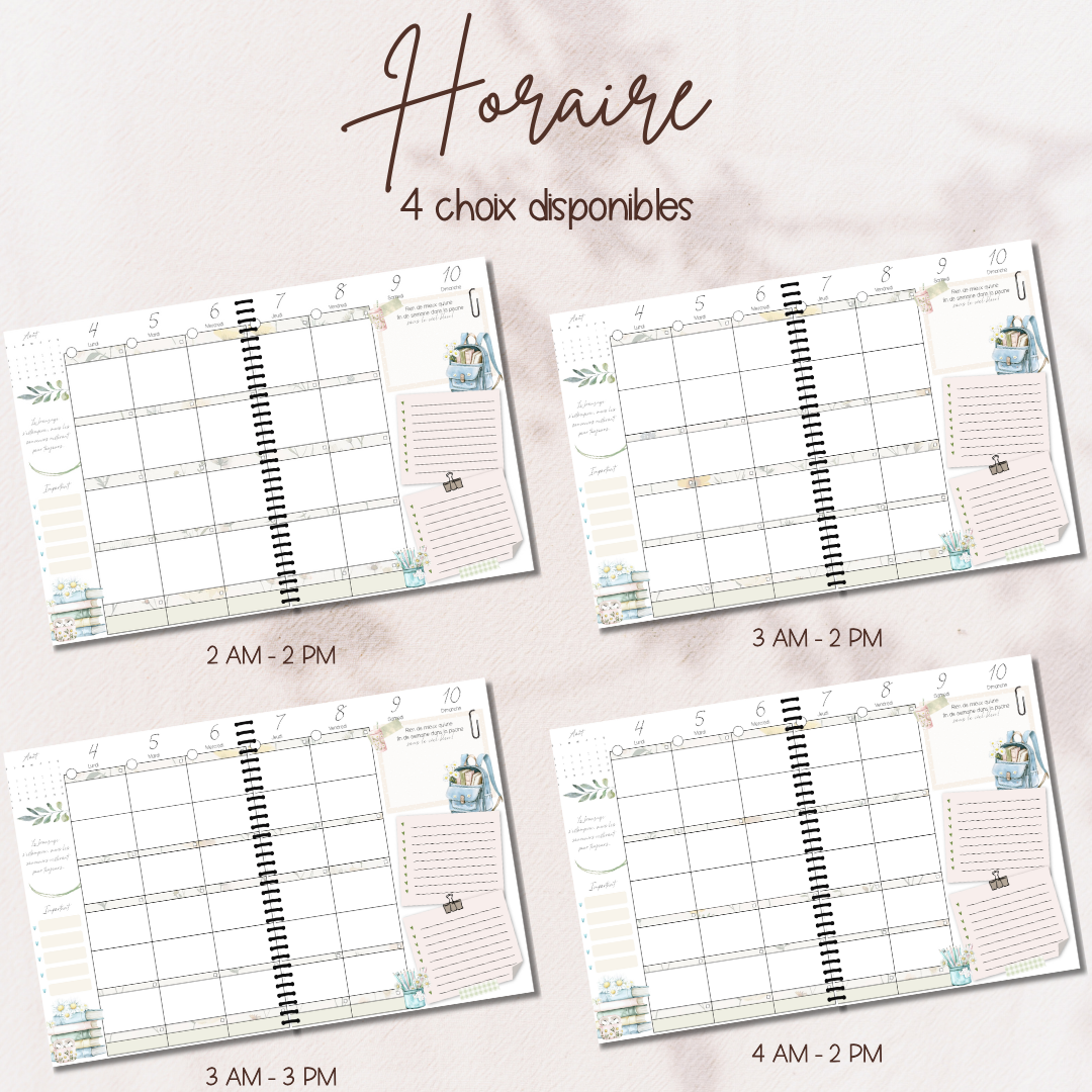 Planificateur pour enseignants au préscolaire et au primaire 2025-2026 ...